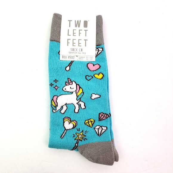 Two Left Feet Sock Co. | Accessories | Nwt Unicorn Socks Two Left Feet Big Feet Sparkle All Day ...